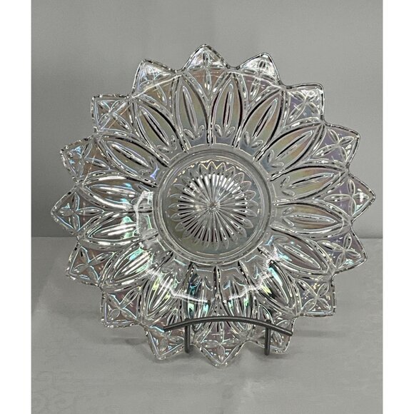 Kitchen | Vintage Cut Glass Iridescent Crystal Serving Plate With ...
